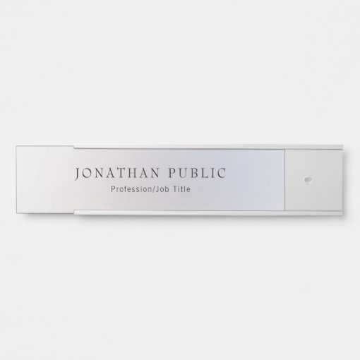 Silver Look Template Modern Professional Classy Door Sign | Zazzle