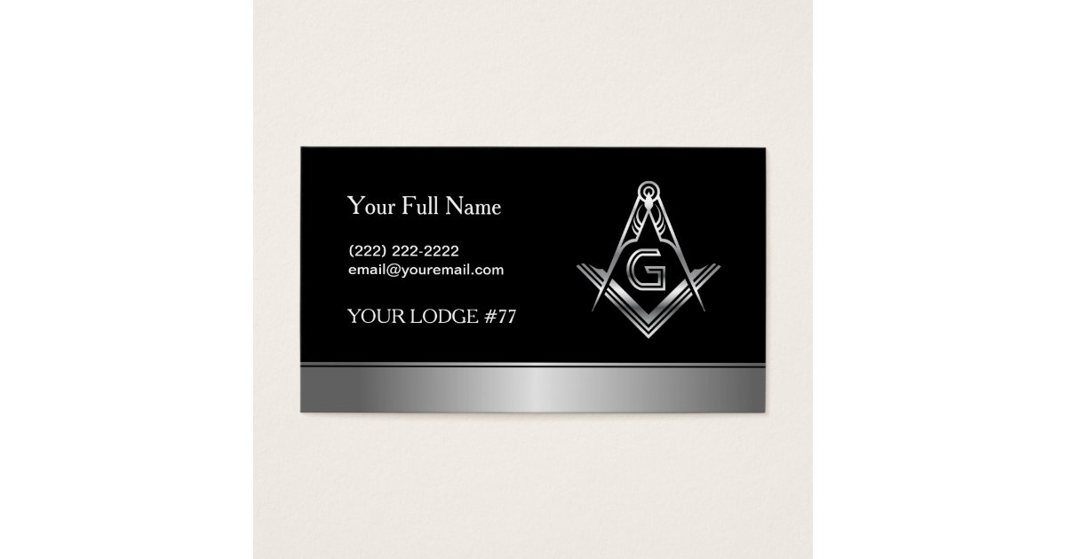 Silver Masonic Business Card Template | Freemason | Zazzle.com