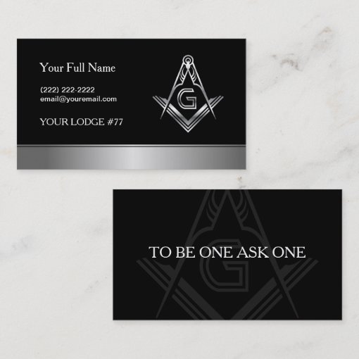 Silver Masonic Business Card Template | Freemason | Zazzle