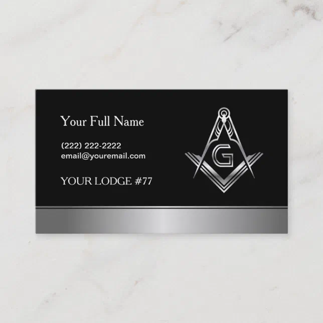 Silver Masonic Business Card Template | Freemason | Zazzle