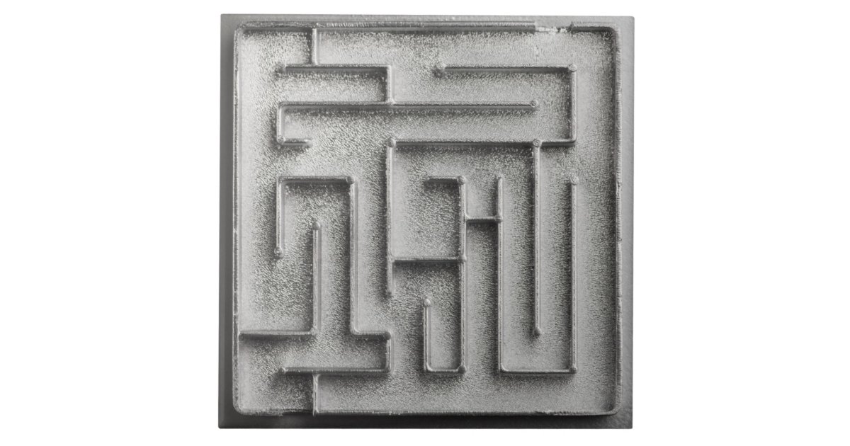 Silver maze ceramic tile | Zazzle