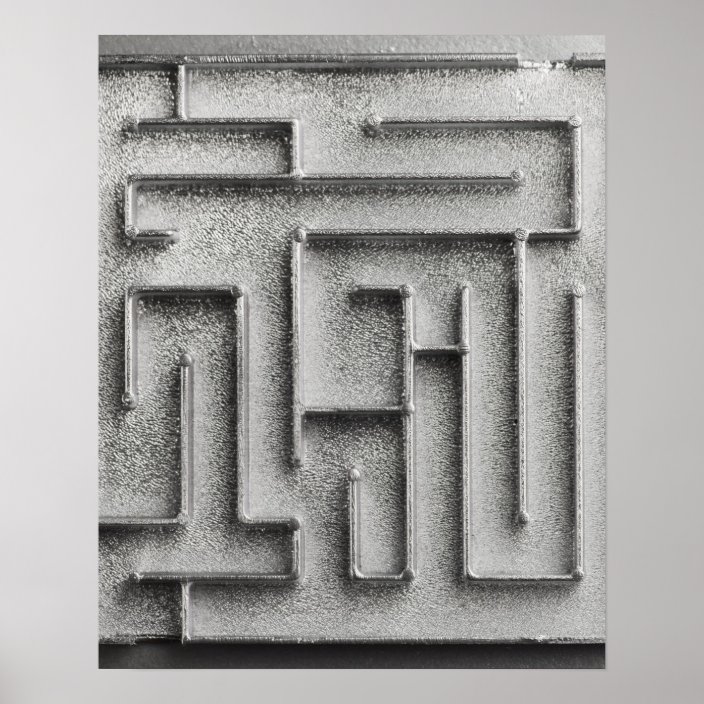 Silver maze poster | Zazzle.com