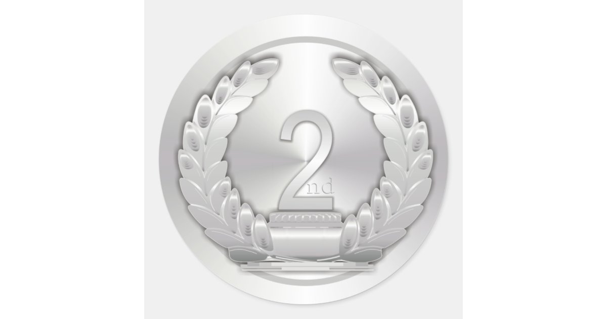 Silver Medal Classic Round Sticker | Zazzle