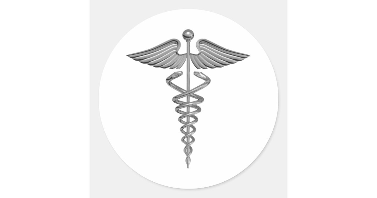 Silver Medical Symbol Classic Round Sticker | Zazzle
