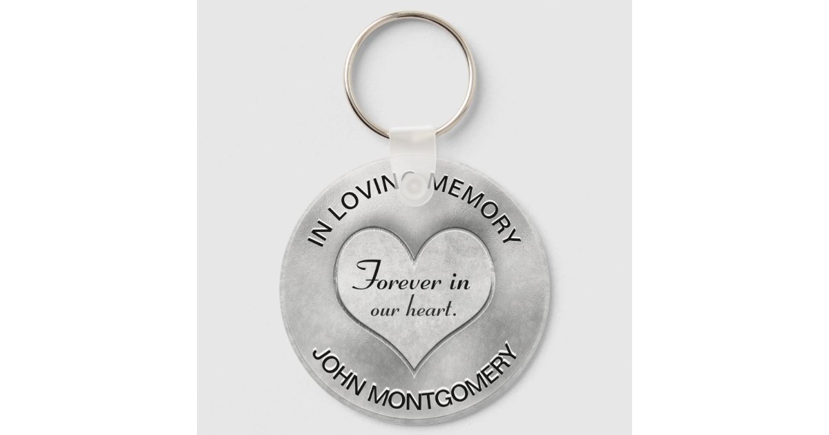 Silver Memorial Heart Keychain | Zazzle