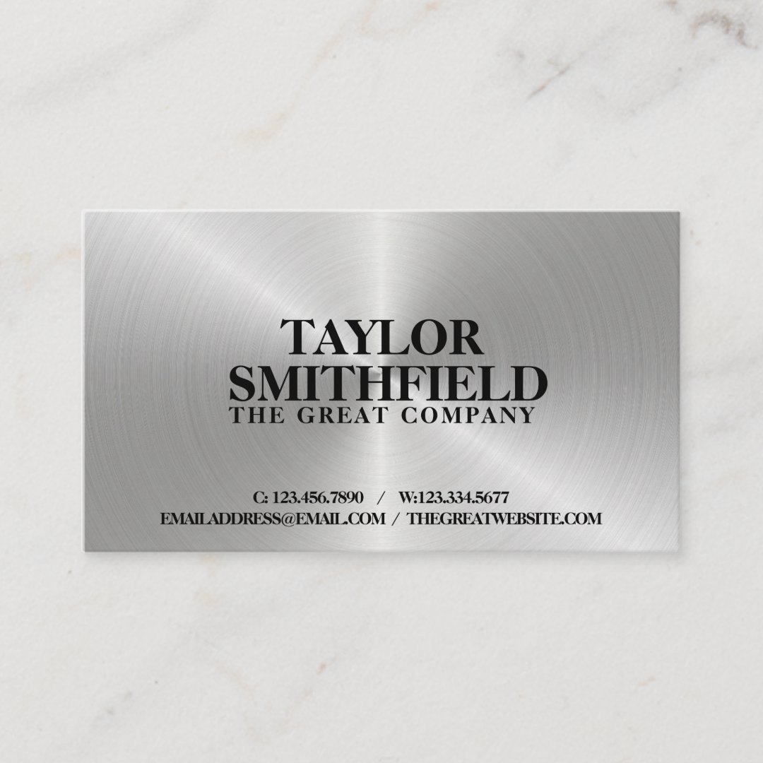 Silver Metal Business Card | Zazzle