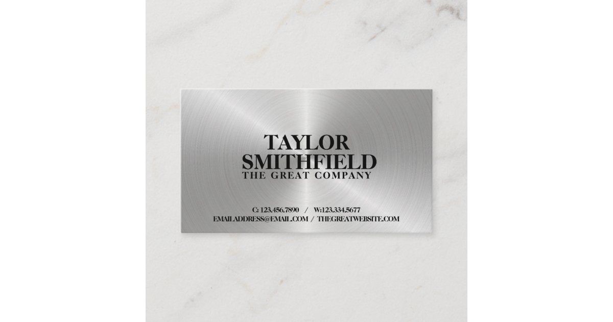 Silver Metal Business Card | Zazzle