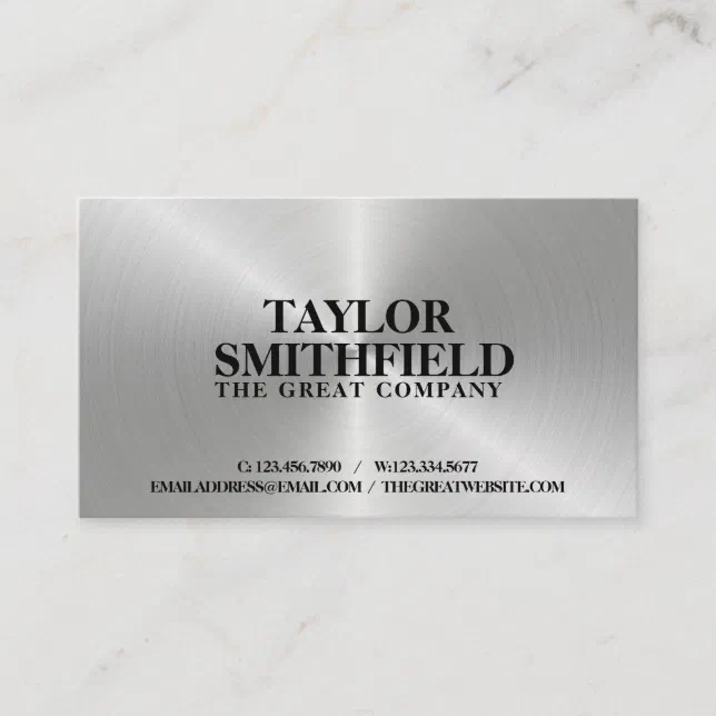 Silver Metal Business Card | Zazzle