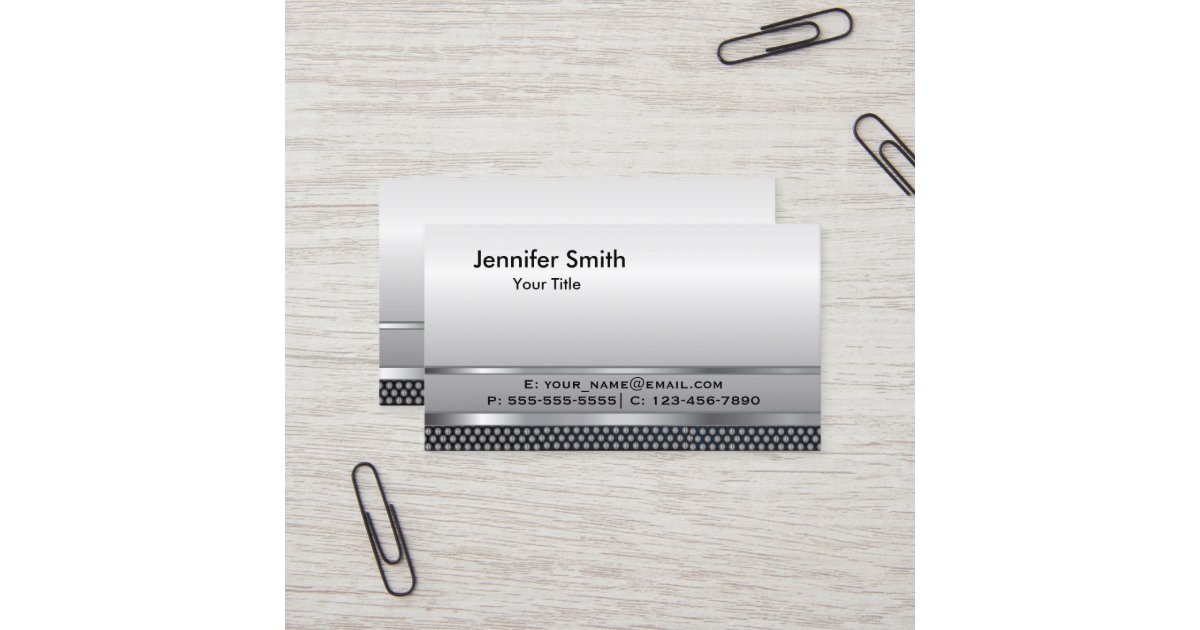 Silver Metal Elegant Template Business Card | Zazzle.com