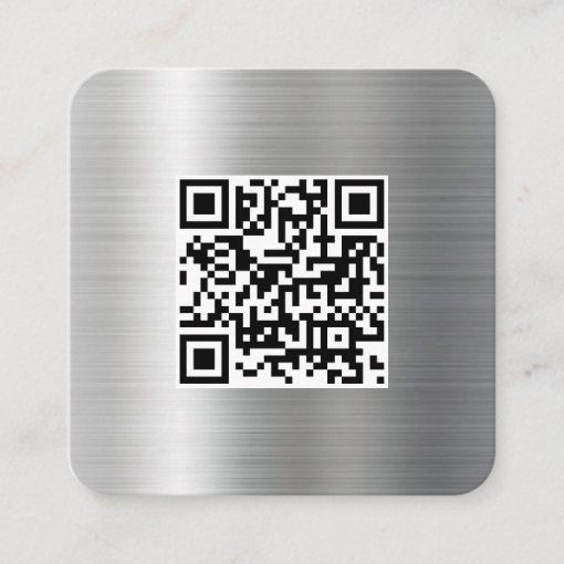 Silver Metal QR Code Business Logo Business Card | Zazzle