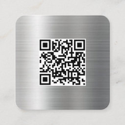 Silver Metal QR Code Business Logo Business Card | Zazzle