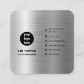Silver Metal QR Code Business Logo Business Card | Zazzle
