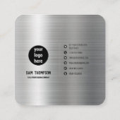 Silver Metal QR Code Business Logo Business Card | Zazzle