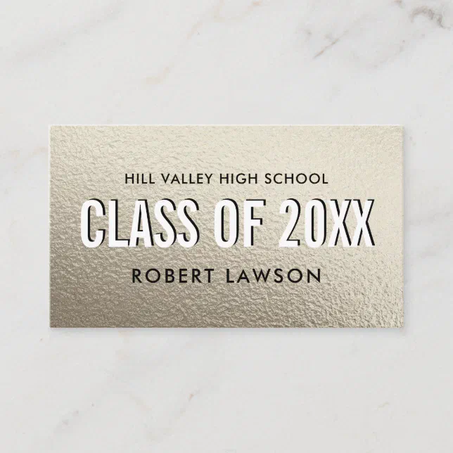 Silver Metallic Class Graduation Name Social Icon Business Card | Zazzle