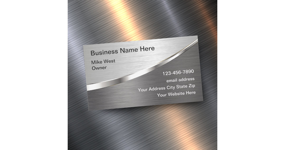 Silver Metallic Cool Business Cards | Zazzle