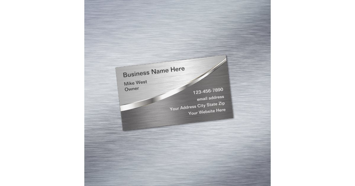 Silver Metallic Cool Business Cards | Zazzle