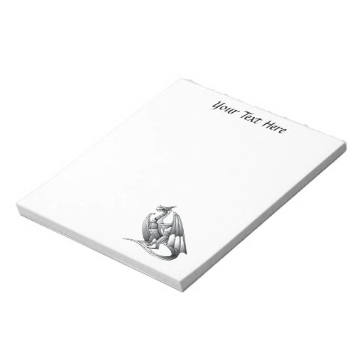 Silver Metallic Dragon Notepad | Zazzle