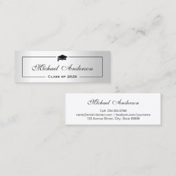 Silver Metallic Look Graduation Name Card Namecard | Zazzle