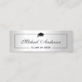 Silver Metallic Look Graduation Name Card Namecard | Zazzle