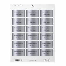 Silver metallic name bookplate | Zazzle