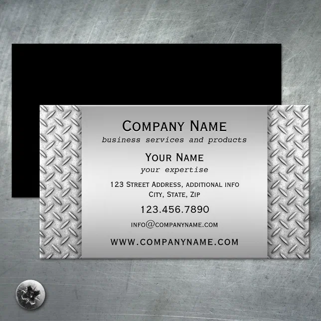 Silver Metallic Style Professional Business Card | Zazzle