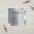 Silver Metallic Trim Square Business Card | Zazzle