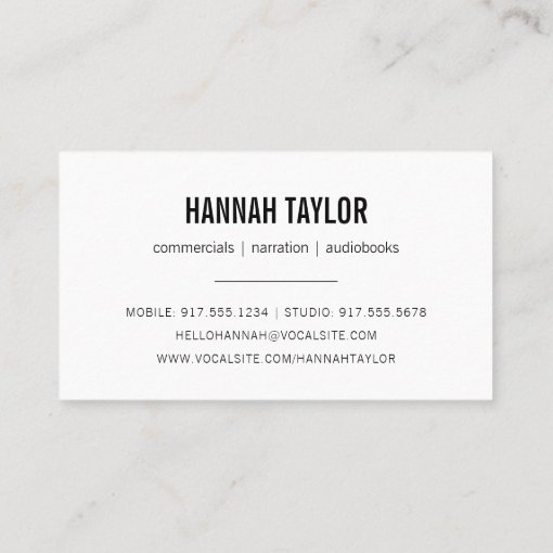 Silver Microphone Voice Actor Business Card | Zazzle