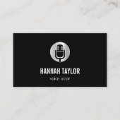 Silver Microphone Voice Actor Business Card | Zazzle