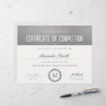 Silver Minimal Certificate of Completion Award | Zazzle