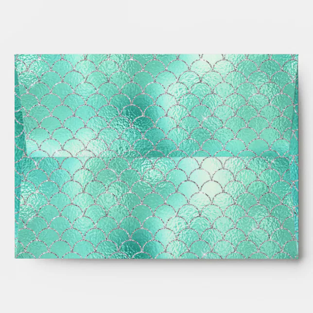Silver Mint Mermaid Envelope | Zazzle