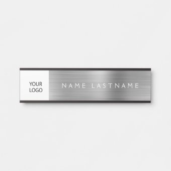 Silver Modern Custom Logo Executive Professional Door Sign | Zazzle