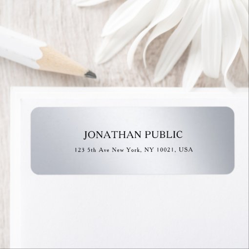 Silver Modern Simple Design Elegant Template Cool Label | Zazzle