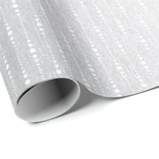 Silver Monochromatic Gray Delicate Drops Stripes Wrapping Paper | Zazzle