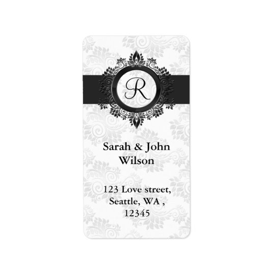 silver monogram return address label | Zazzle.com