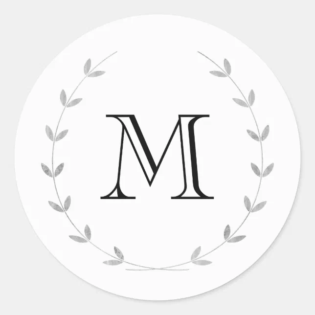 Silver Monogram Sticker | Zazzle