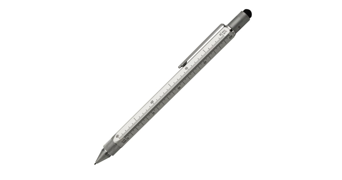 Silver Multi-Tool Lead Pencil w/Stylus & Ruler | Zazzle