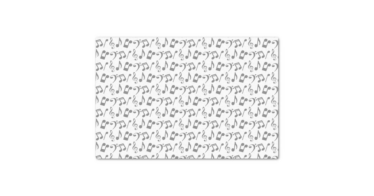 Silver Music Notes Tissue Paper | Zazzle
