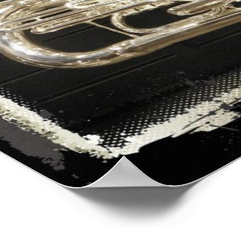 Silver Musical Instrument Poster | Zazzle