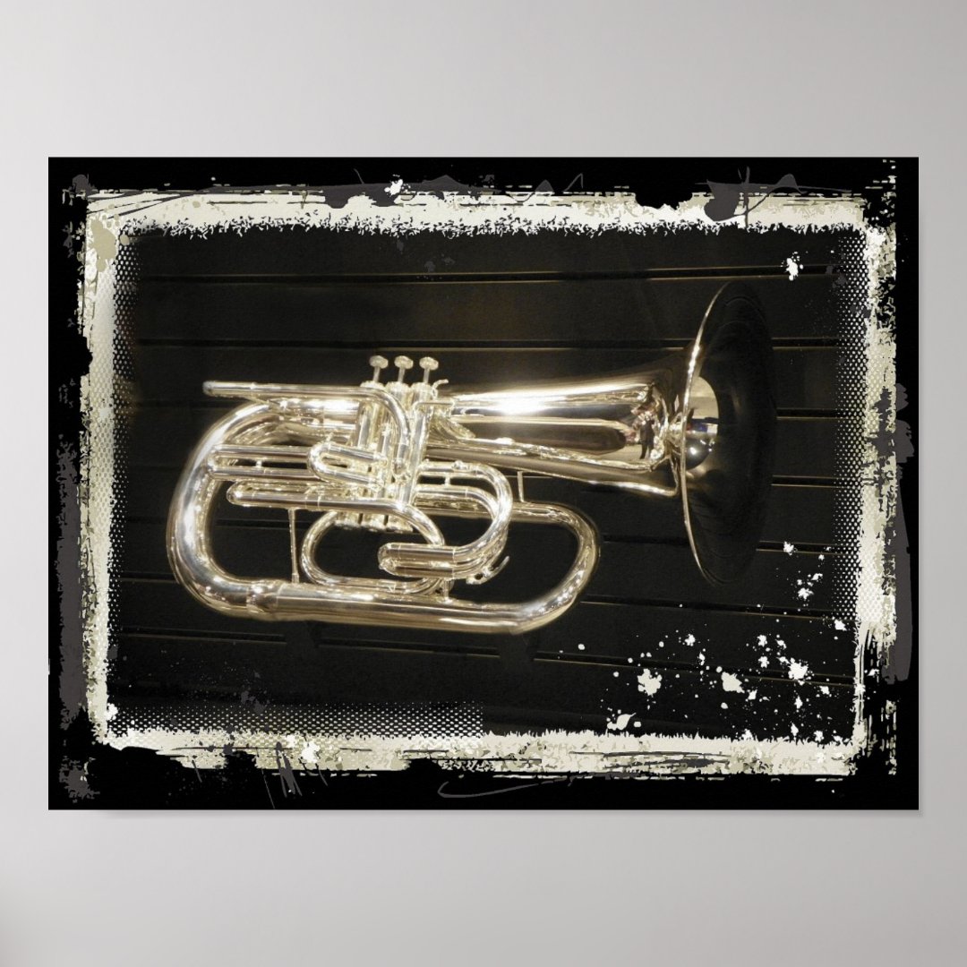 Silver Musical Instrument Poster | Zazzle