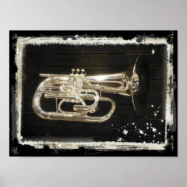 Silver Musical Instrument Poster | Zazzle