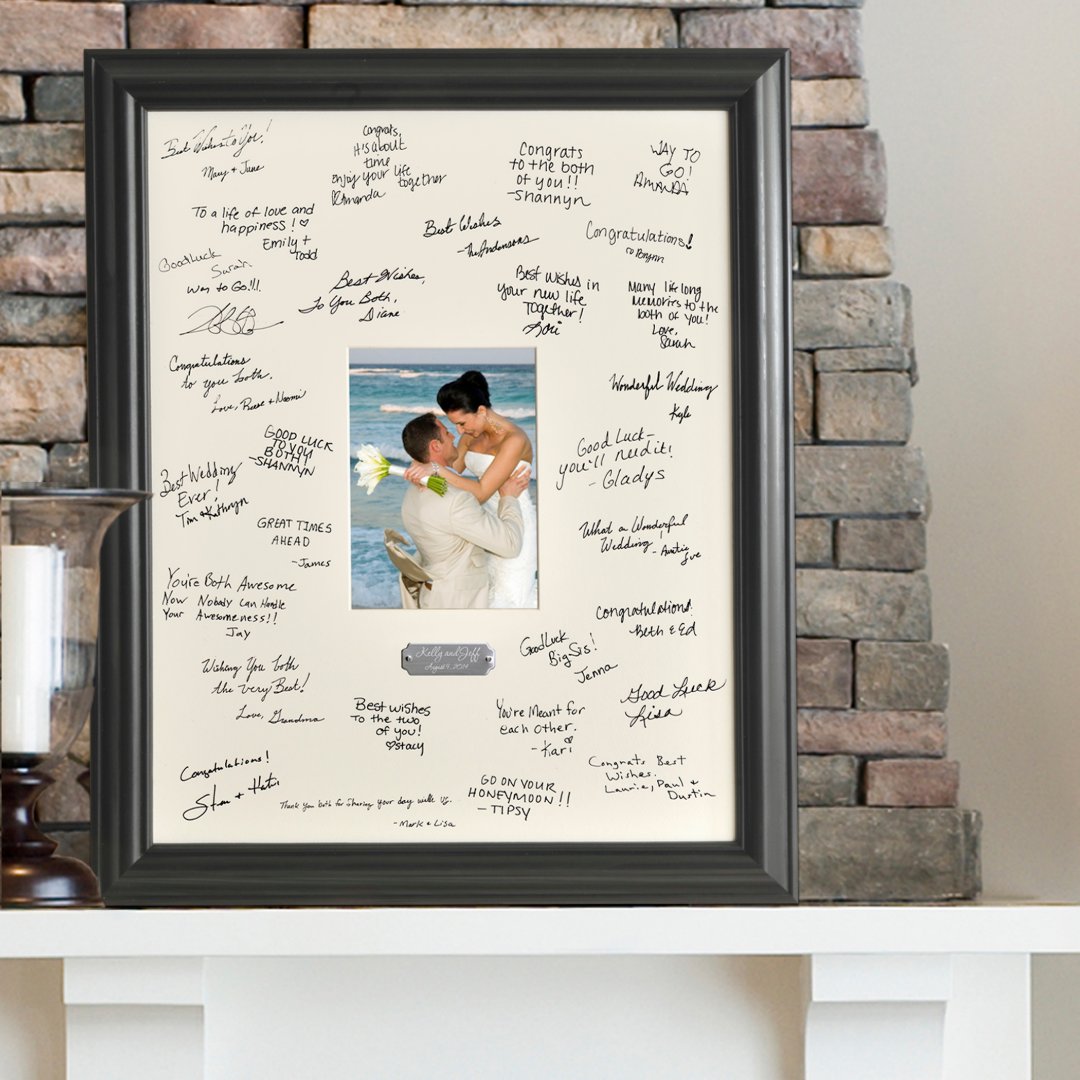 Silver Name Plate Wedding Signature Picture Frame | Zazzle