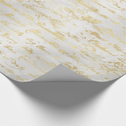 Silver Old Gold Handwriting Wrapping Paper | Zazzle