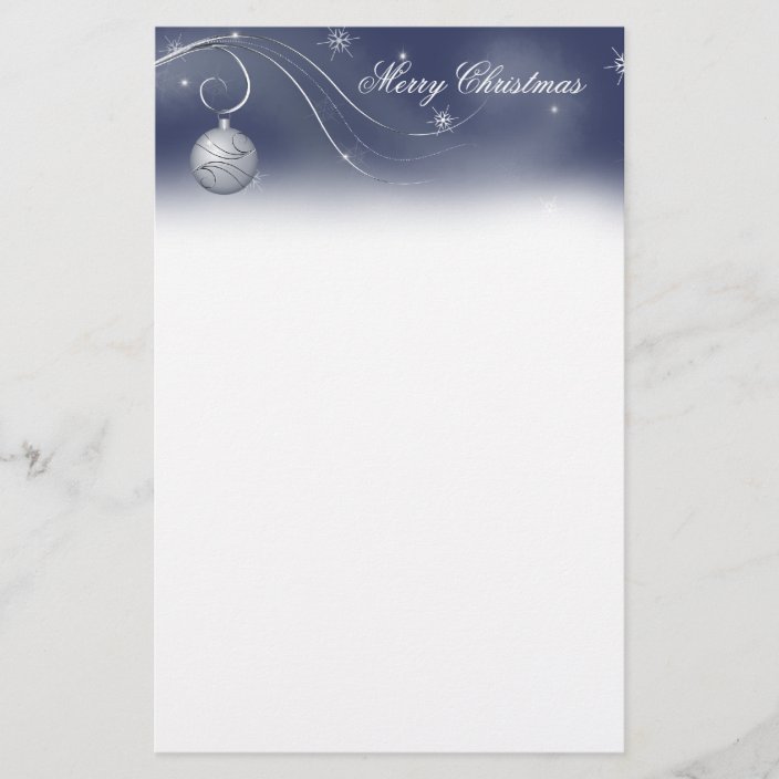 Silver Ornament Christmas Stationery | Zazzle.com