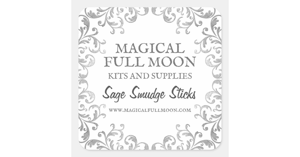 Silver Ornate Smudging Stick Labels | Zazzle