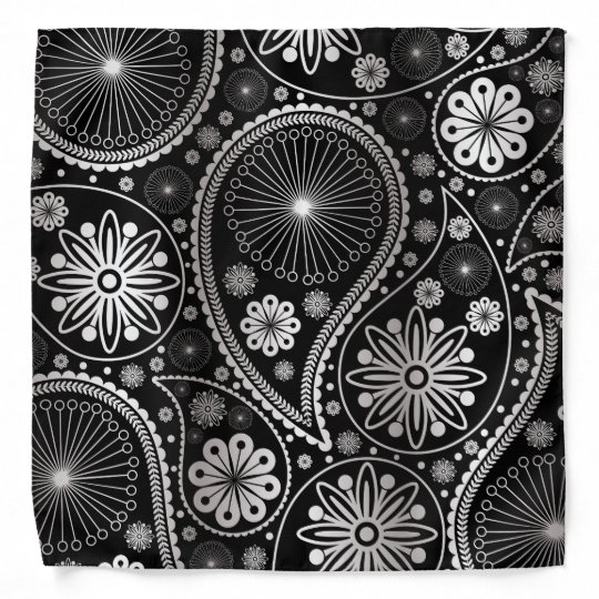 Silver paisley pattern bandana | Zazzle.com