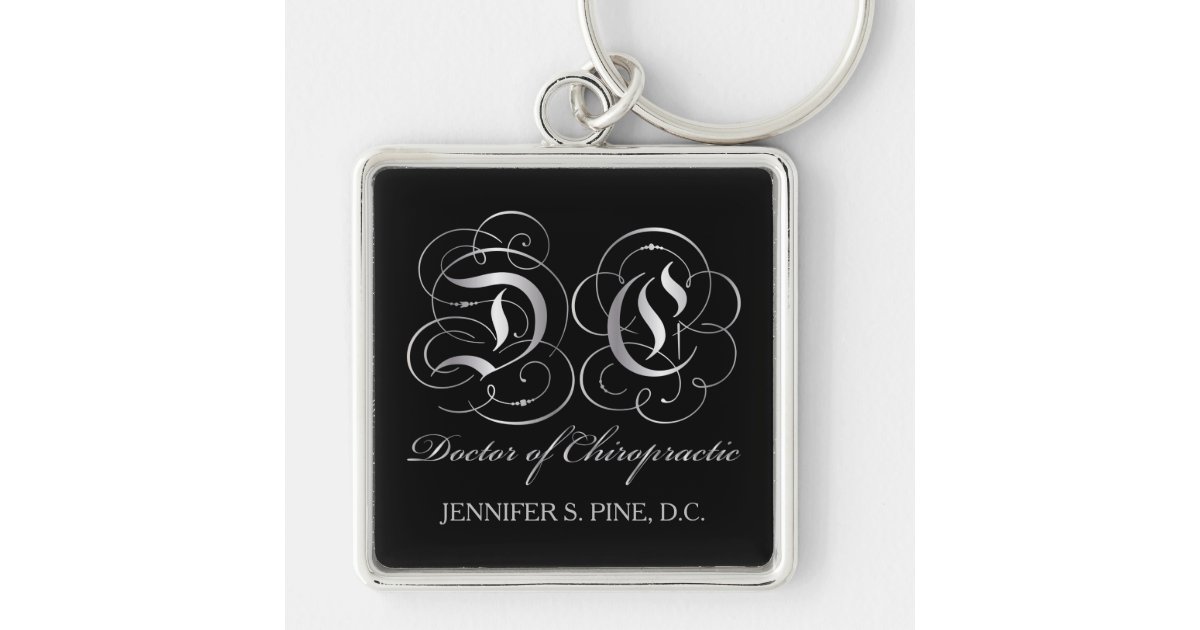 Silver Parchment Letters Doctor of Chiropractic Keychain | Zazzle