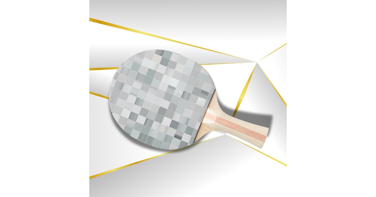 Silver Pixel Art | Ping Pong Paddle | Zazzle