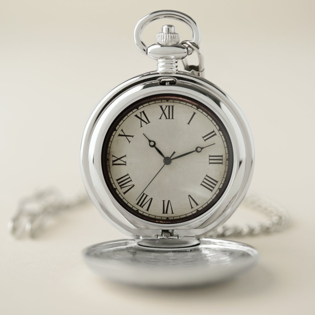 Silver Pocket Clock Pocket Watch | Zazzle