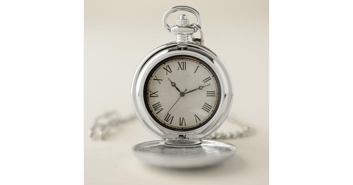 Silver Pocket Clock Pocket Watch | Zazzle