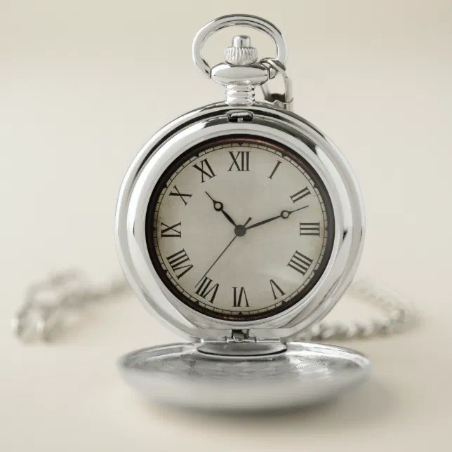 Silver Pocket Clock Pocket Watch | Zazzle